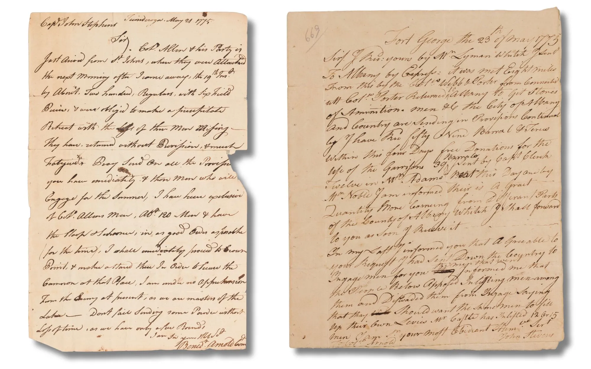 Benedict Arnold’s and John Stevens’ Revolutionary War Letters Reunited ...